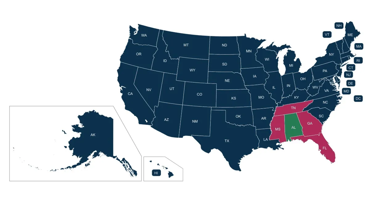 Alabama Borders: What States and Countries Border Alabama?