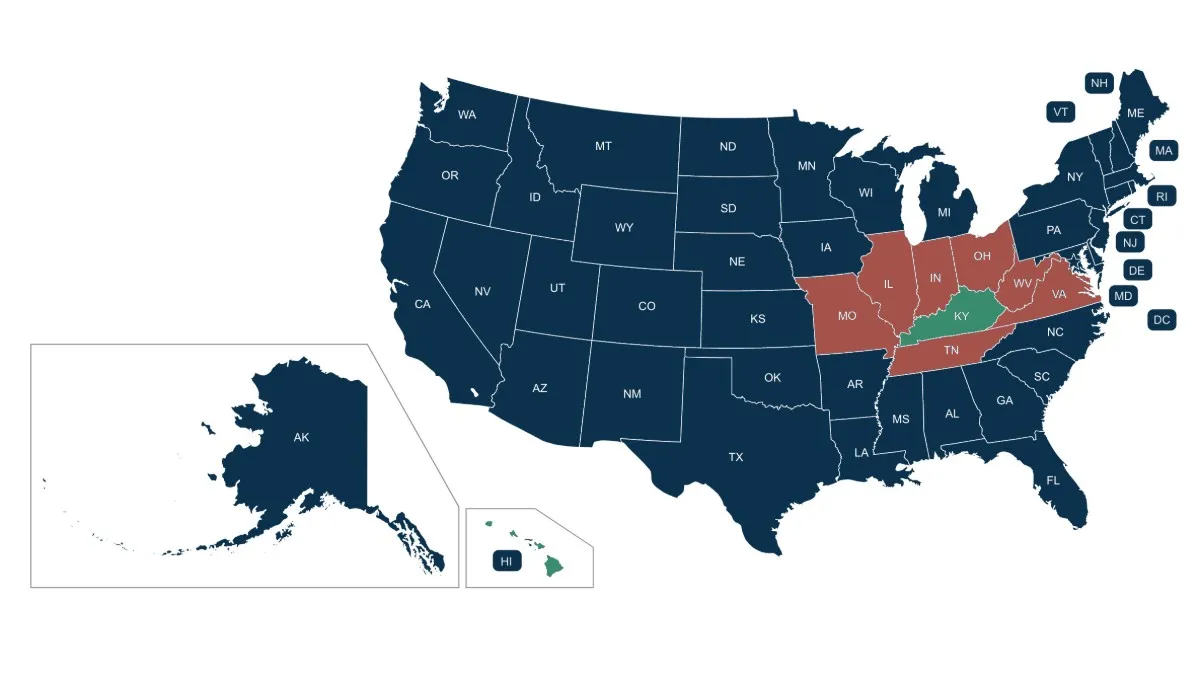 Kentucky Borders: What States and Rivers Border Kentucky?