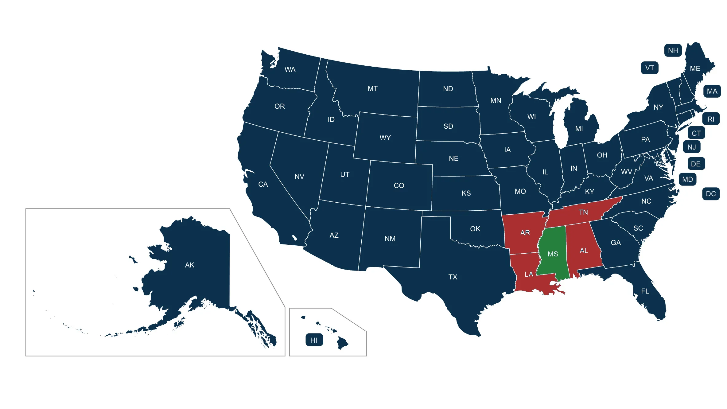 Mississippi Borders: What States and Water Border Mississippi?